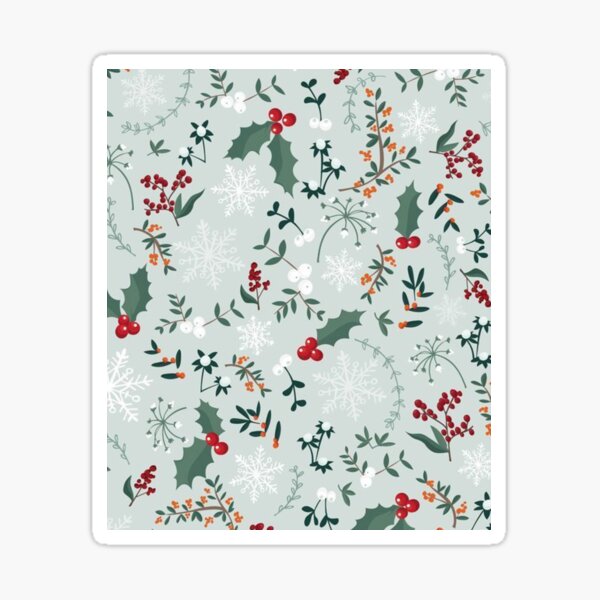 "Winter Pattern With Holly" Sticker for Sale by alexandrutarcan | Redbubble