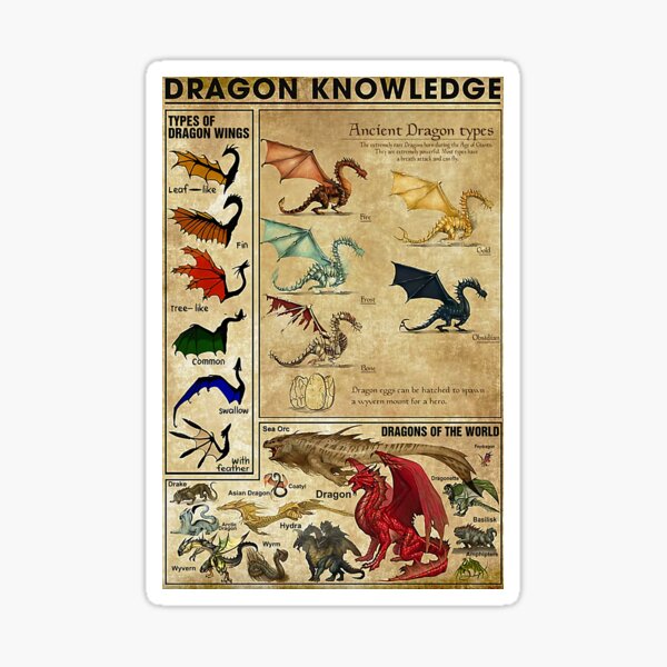 "dragon knowledge Vertical" Sticker for Sale by EdwardHopkins | Redbubble
