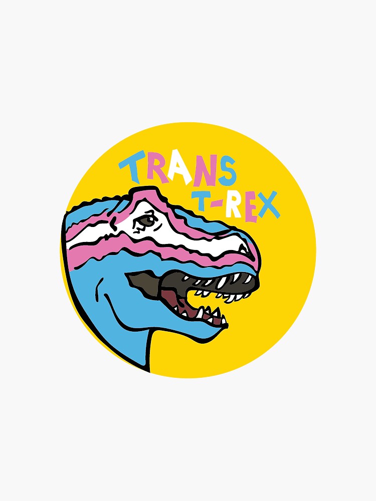 "Trans T-Rex" Sticker for Sale by elliot-draznin | Redbubble