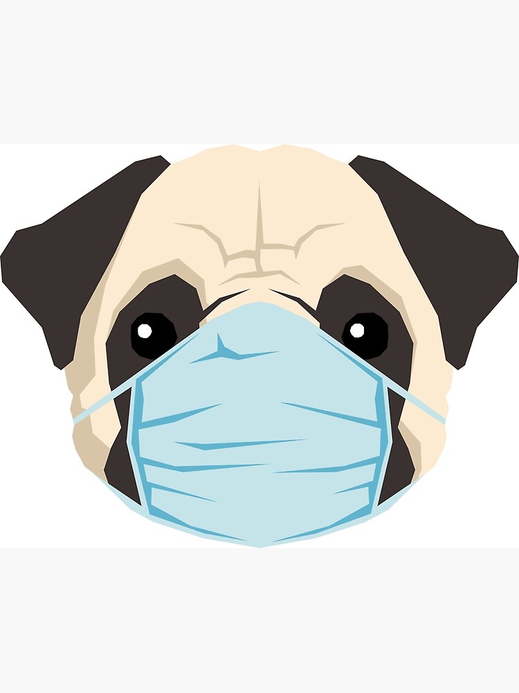 "Pug in a mask" Poster for Sale by RAndG | Redbubble
