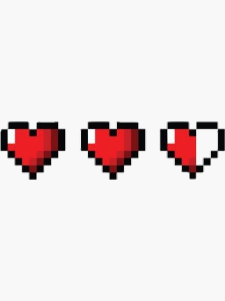 "minecraft hearts" Sticker for Sale by gibbytherat | Redbubble