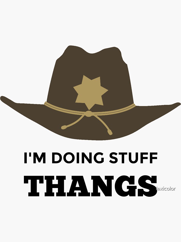 "i'm doing stuff... thangs! - black" Sticker for Sale by lexicolor ...