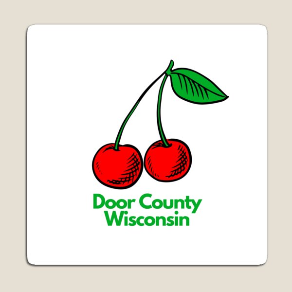 "Door County Wisconsin Pop Art Cherry Cherries Sticker Camping Outdoors ...