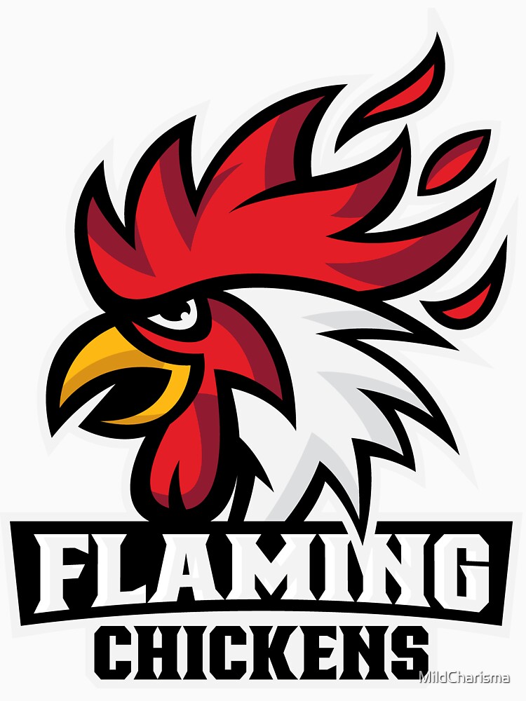 "Flaming Chickens Full Logo" T-Shirt von MildCharisma | Redbubble