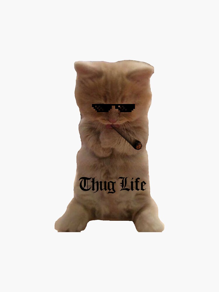 "Cat Thug Life" Sticker for Sale by GreatChonka | Redbubble
