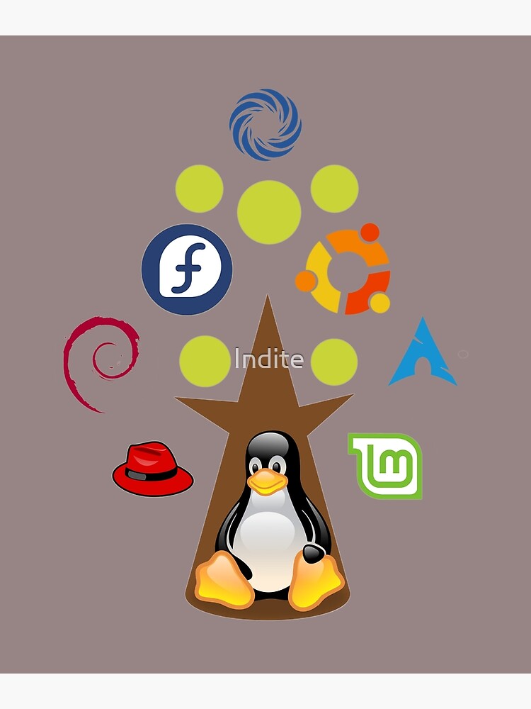 Lámina fotográfica «árbol de linux con varias distribuciones como hojas ...