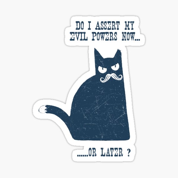 "Evil Cat Contemplating" Sticker for Sale by smwolfgang | Redbubble
