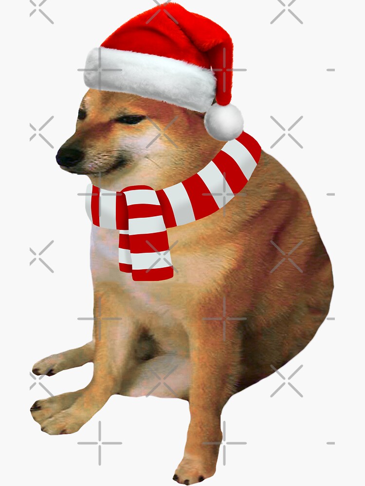 Pegatina «Cheems Doge Navidad» de DonatasSab | Redbubble