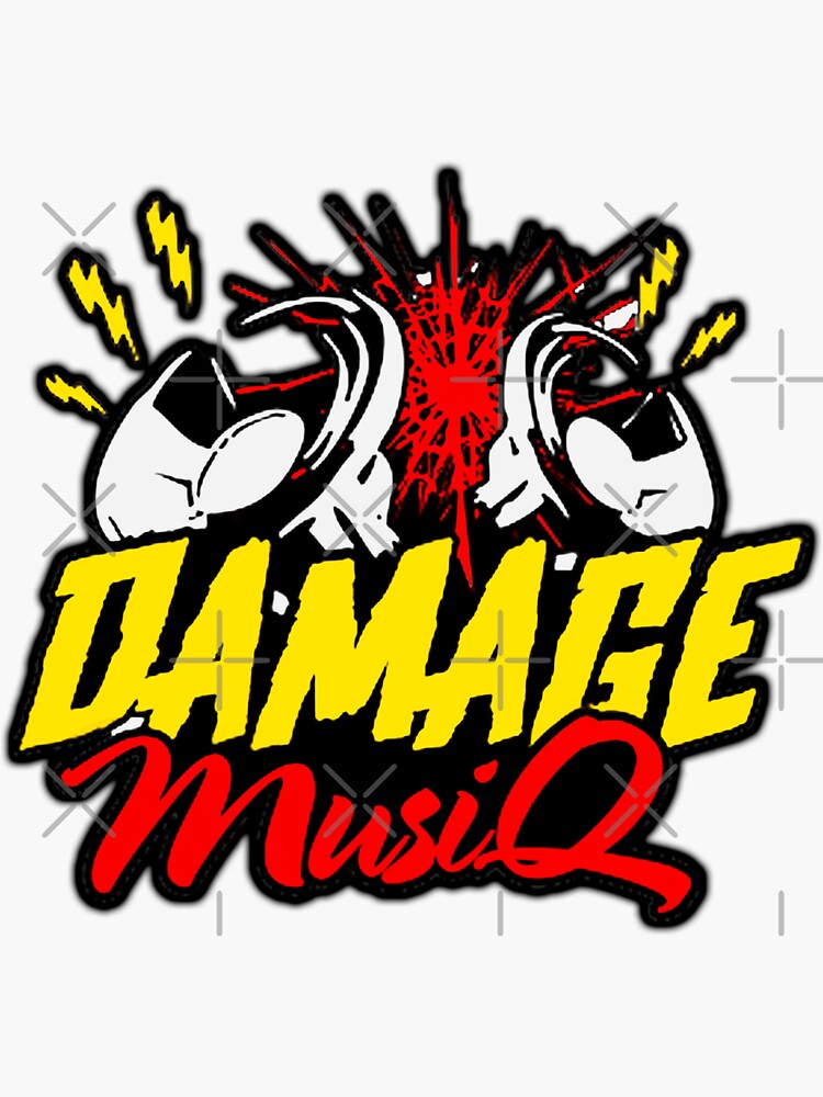 "Damage MusiQ" Sticker by angeliquedo | Redbubble