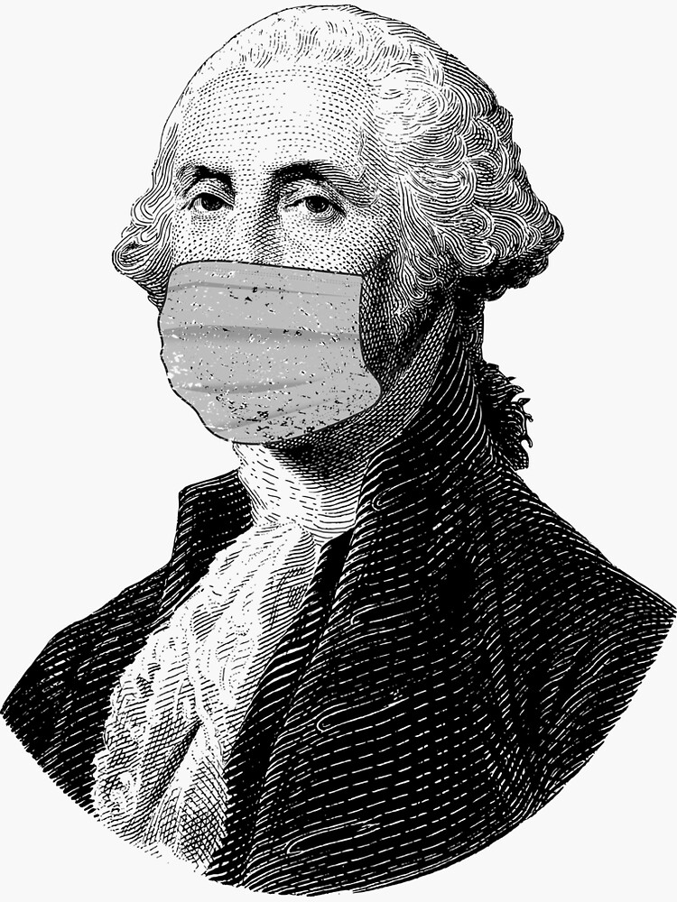 "George Washington Face Mask" Sticker for Sale by Dorkification | Redbubble