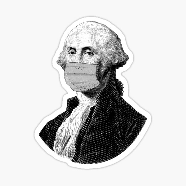 "George Washington Face Mask" Sticker for Sale by Dorkification | Redbubble