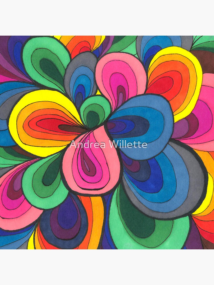 "Funky Rainbow" Sticker for Sale by andreawillette | Redbubble
