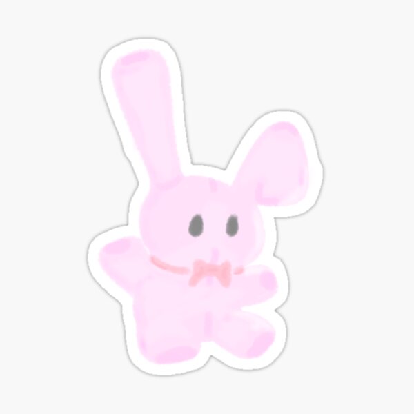 "Cute Pink Bunny Plush Usa-chan" Sticker by Otter-Bee | Redbubble