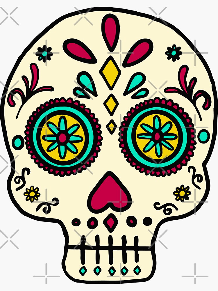 "Cute Colorful Calavera " Sticker for Sale by Neptune-Design | Redbubble