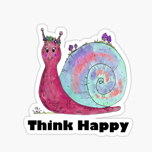 "Motivational Snail-Happy Smiling Snail" Sticker for Sale by Thedress ...