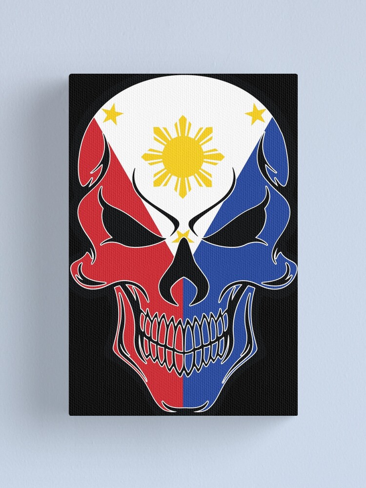 "Philippines Filipino Flag Skull Skeleton Flag Country World Nation Map ...
