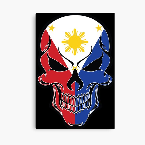 "Philippines Filipino Flag Skull Skeleton Flag Country World Nation Map ...
