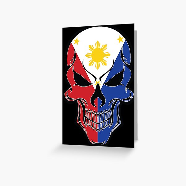 "Philippines Filipino Flag Skull Skeleton Flag Country World Nation Map ...