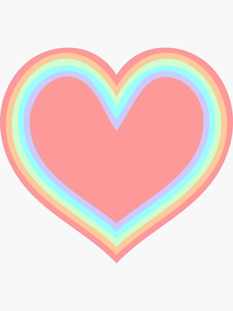"Pastel Rainbow Heart" Sticker by TheBearandBunny | Redbubble