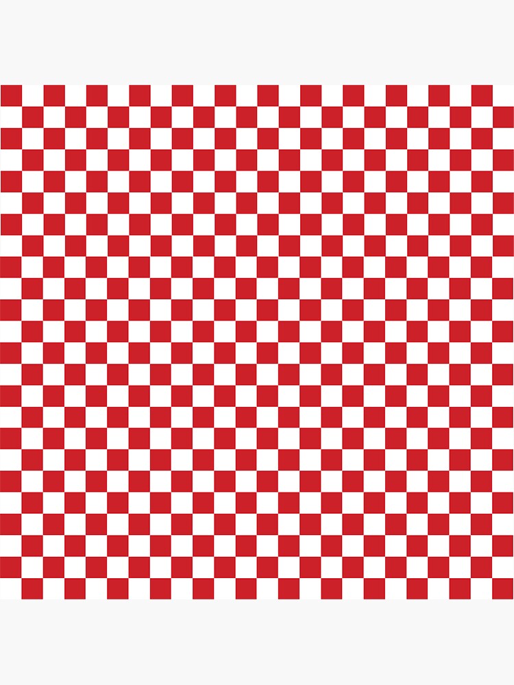 "Flame Scarlet Red and White Check Coloured Pattern - Chequered ...