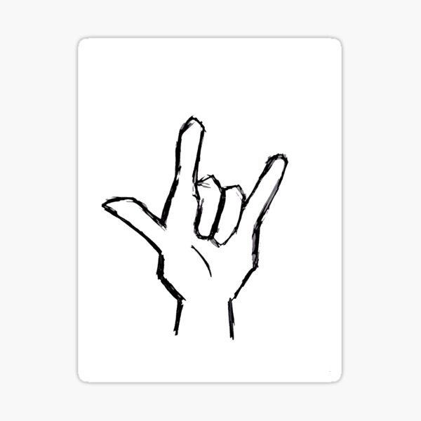 "ILY hand sign" Sticker by artfelt13 | Redbubble