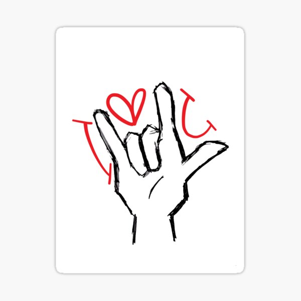 "Hand Sign ILY" Sticker for Sale by artfelt13 | Redbubble