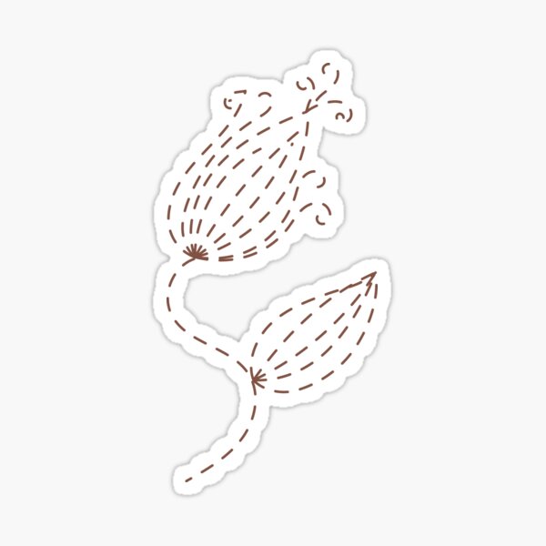 "dotted flowers on brown" Sticker by rysunki-malunki | Redbubble