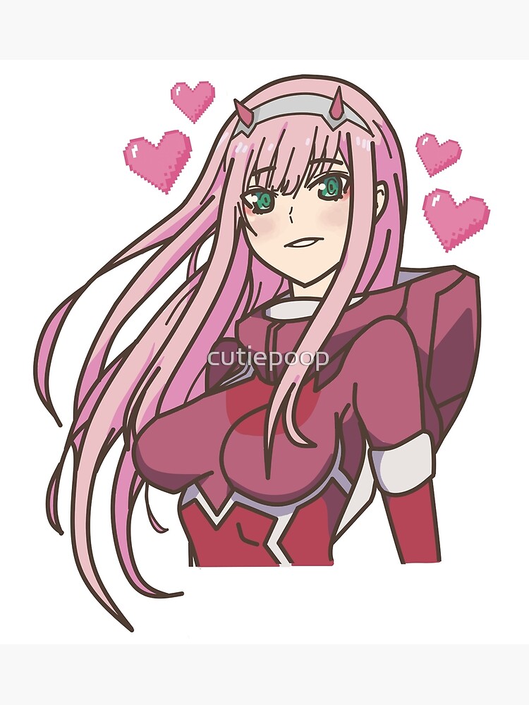 Póster «Darling in the Franxx - Cute Zero Two con corazones» de ...