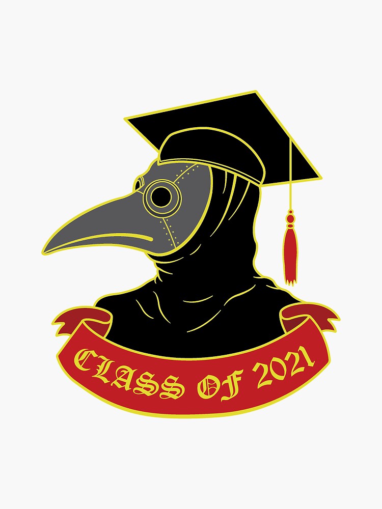 "Class of 2021 graduation plague mask design" Sticker by GOTHICBURRITO ...
