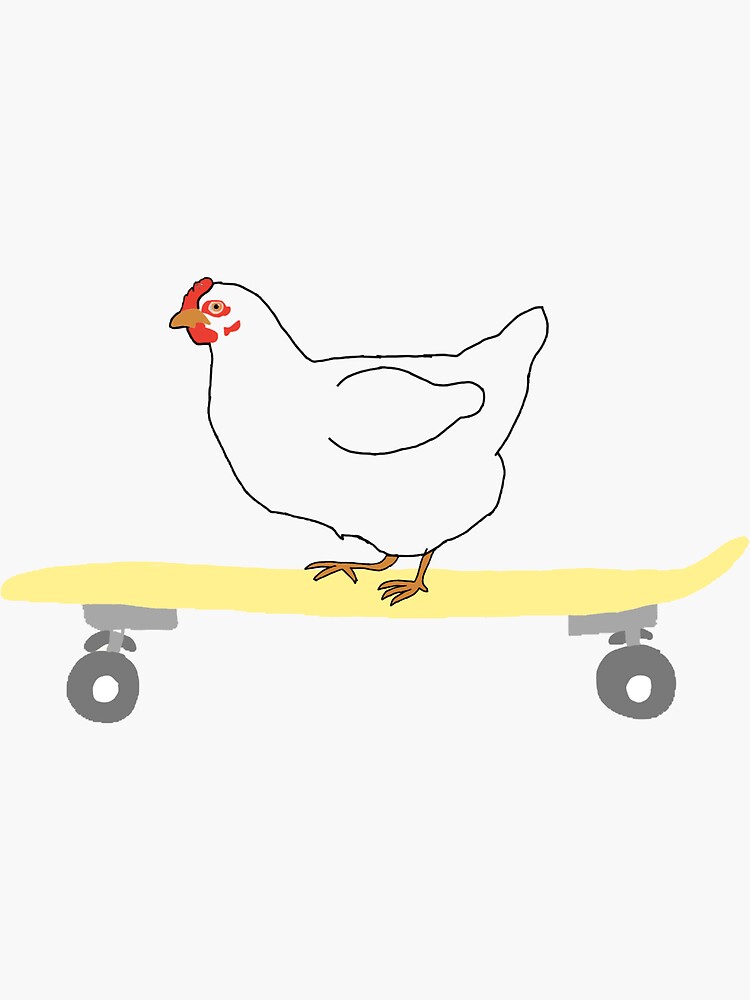 "Chicken Riding a Skateboard" Sticker for Sale by kendyl-paige | Redbubble