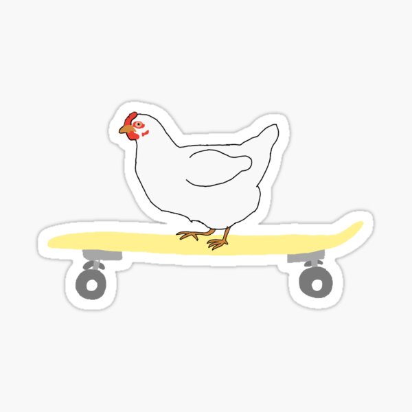 "Chicken Riding a Skateboard" Sticker for Sale by kendyl-paige | Redbubble
