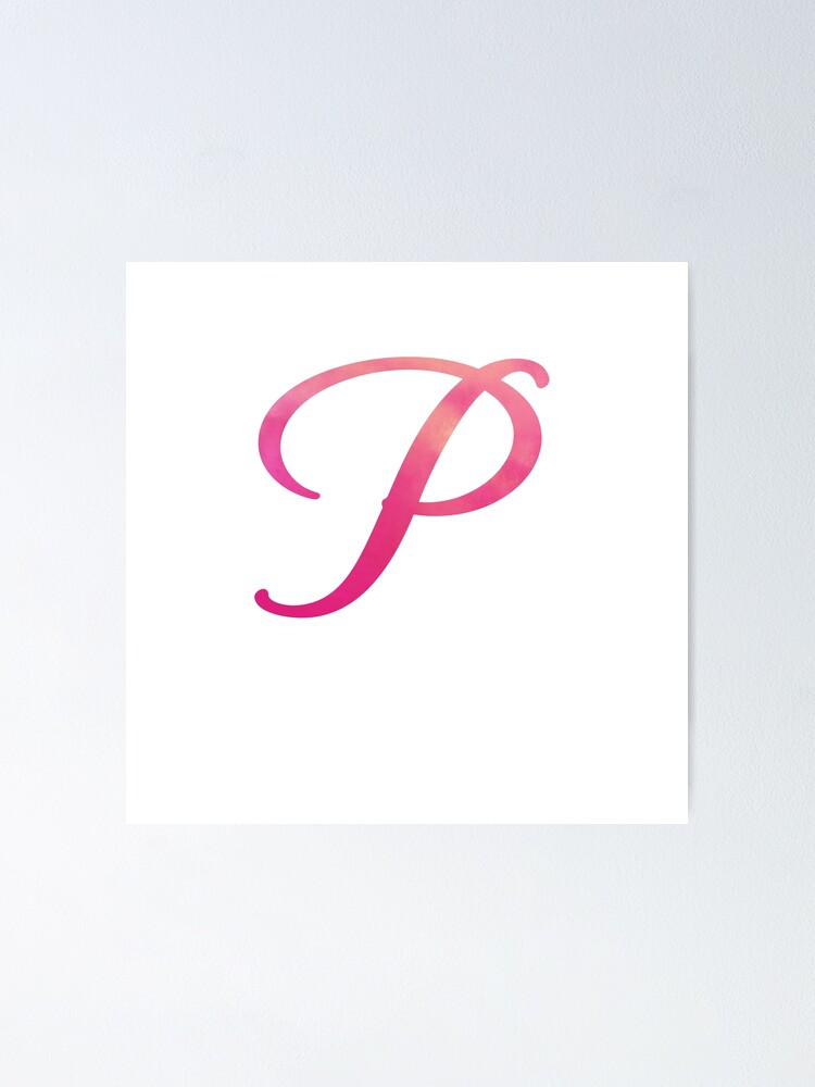 Póster «Monograma de la letra P, diseño personalizado de color rosa» de ...