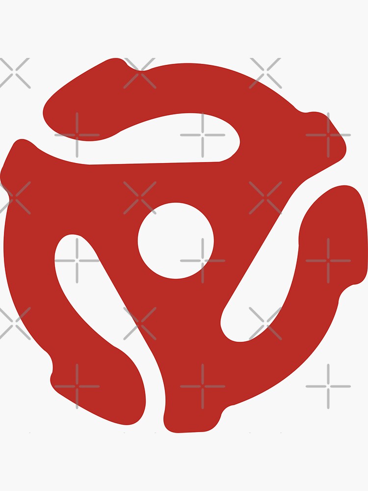"Vinyl 45 RPM Record Single Adapter Retro Audio Icon" Sticker for Sale ...