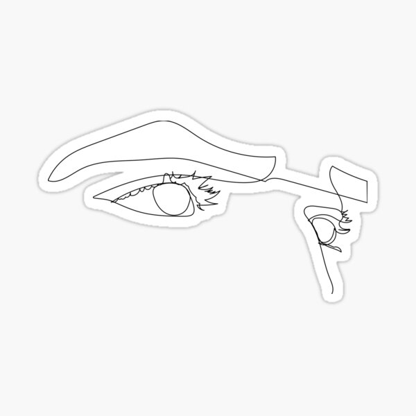"Eyes Line Art - White line" Sticker for Sale by artago | Redbubble
