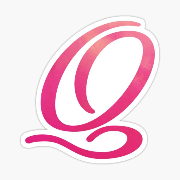 "Letter Q - Pink Monogram " Sticker by Star58 | Redbubble