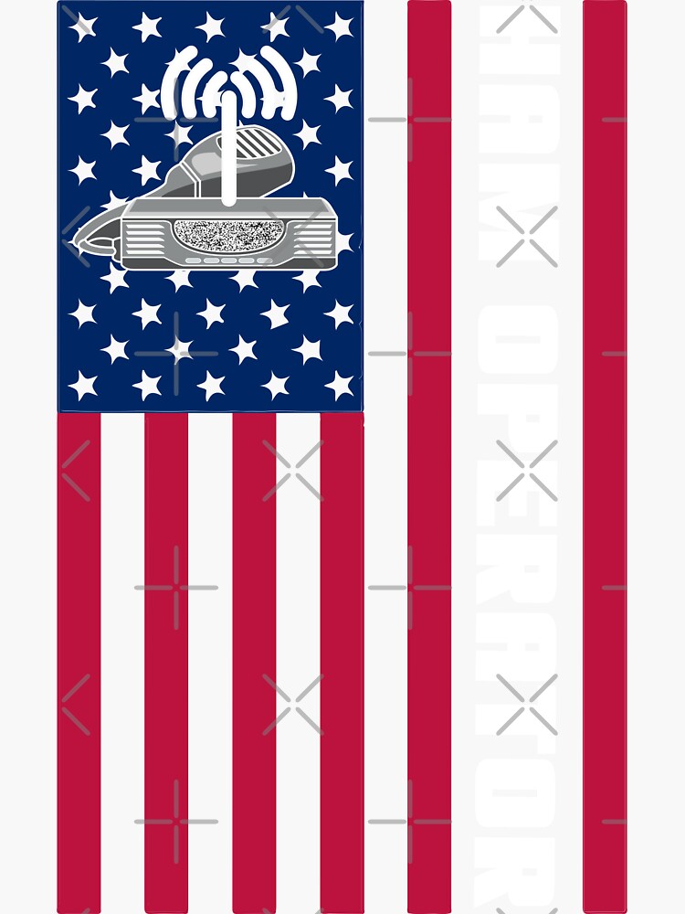 "HAM RADIO OPERATOR: Ham Operator American Flag" Sticker by woormle ...