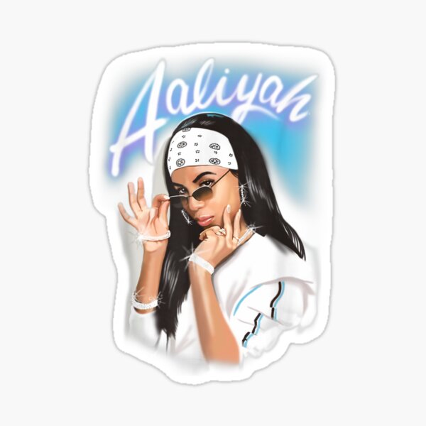 "Aaliyah Airbrush Bandana Photo " Sticker for Sale by GillesBoffrand ...