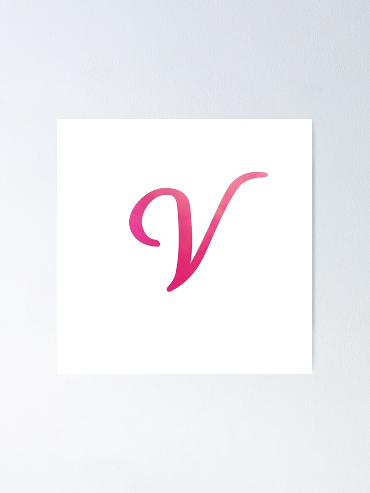 "Letter V Pink Monogram " Poster by Star58 | Redbubble