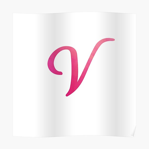 "Letter V Pink Monogram " Poster by Star58 | Redbubble