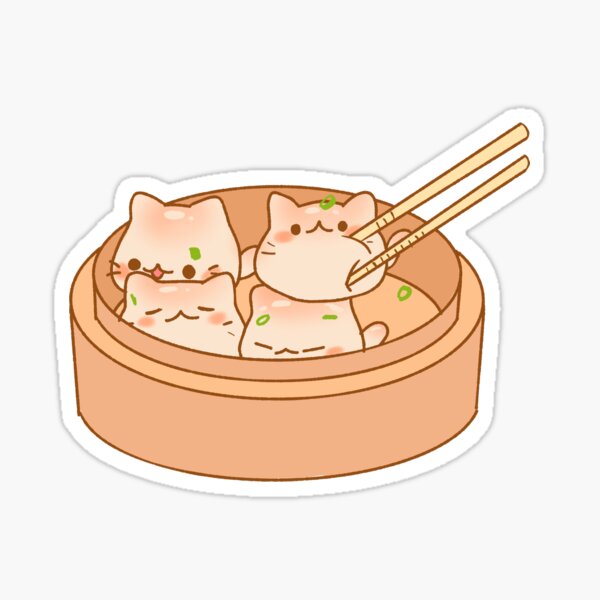 "cat dumplings " Sticker for Sale by miriart | Redbubble