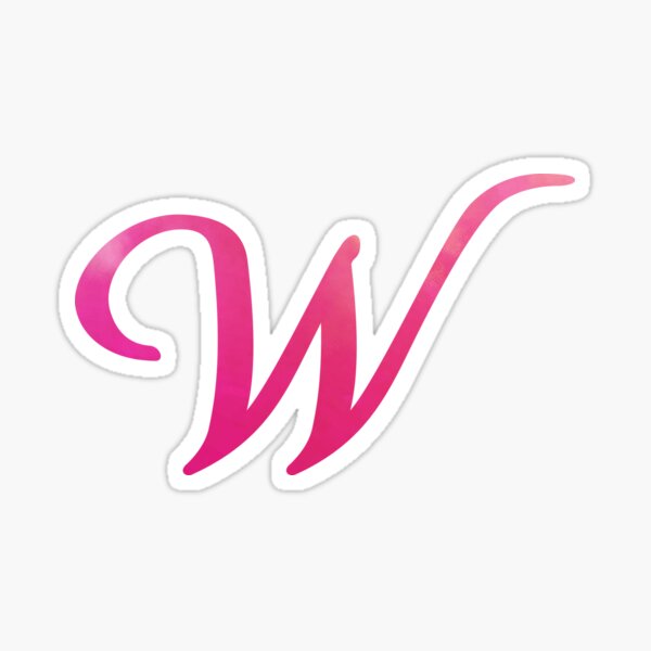Pegatina «Monograma de la letra W, diseño personalizado de color rosa ...