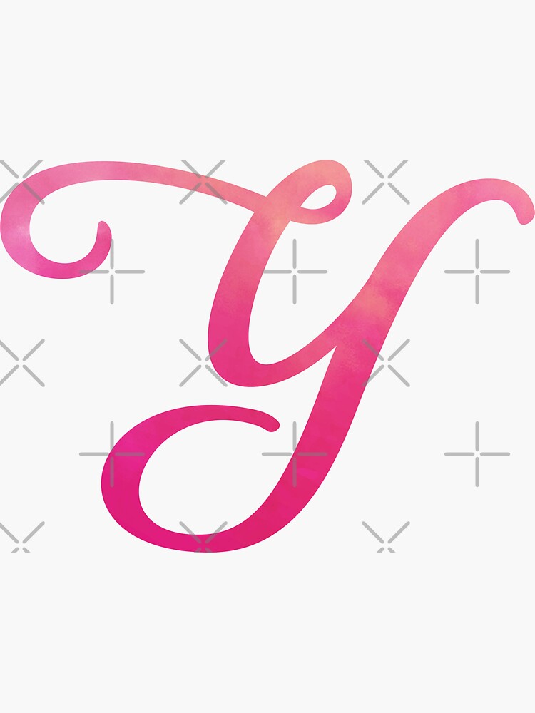 "Letter Y Pink Monogram " Sticker by Star58 | Redbubble