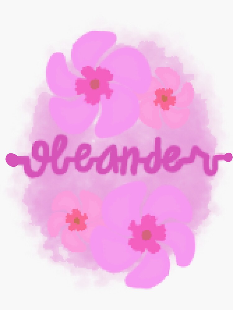 Oleander Sticker For Sale By Fensflorals Redbubble