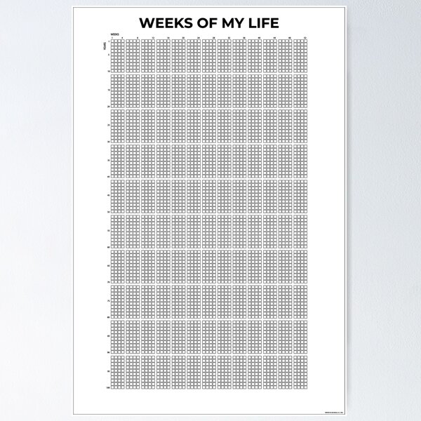 "my life in weeks poster" Poster for Sale by lockeyburnez | Redbubble