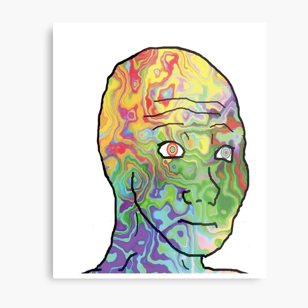 "Wojak Psychedelic Trippy Meme Doomer Nihilism" Metal Print by ...