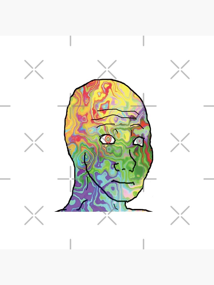 "Wojak Psychedelic Trippy Meme Doomer Nihilism" Pin for Sale by ...