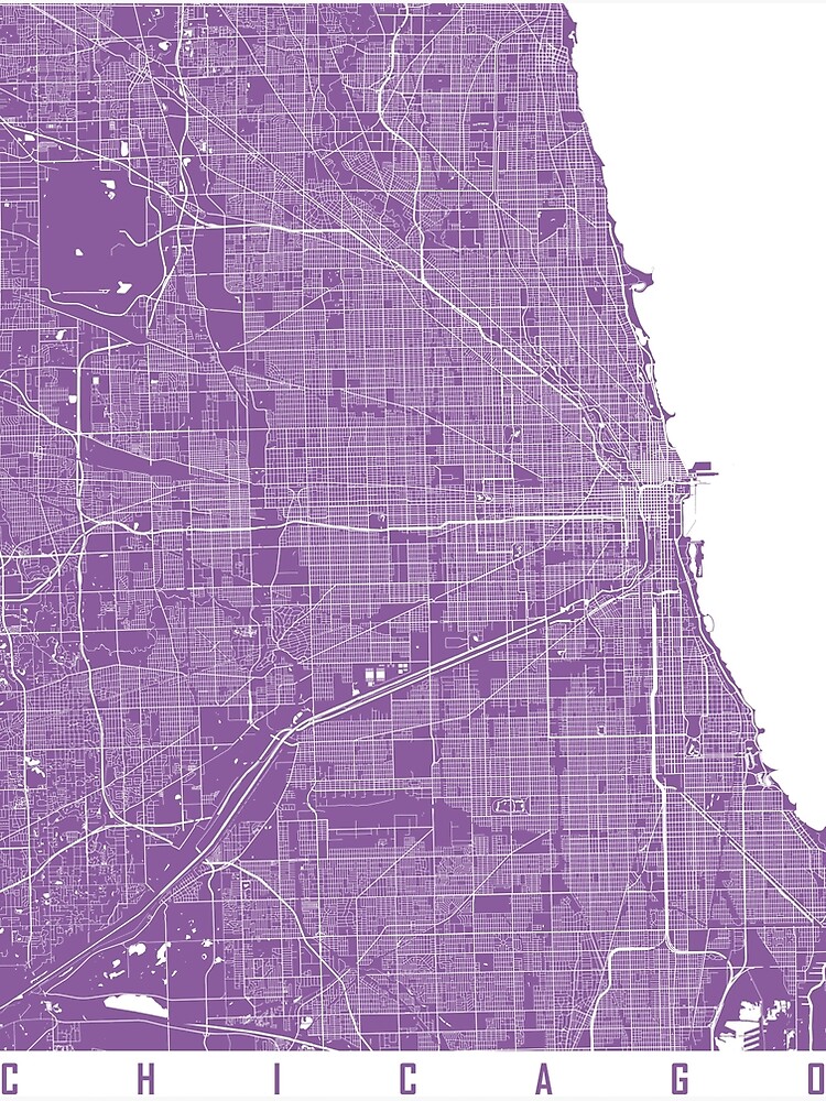 "Chicago map lilac" Poster for Sale by mapsart | Redbubble