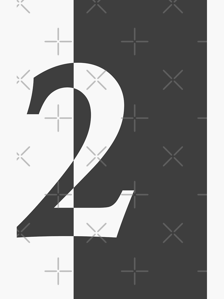 Two Number 2 Black And White Sticker For Sale By Akash1709 Redbubble