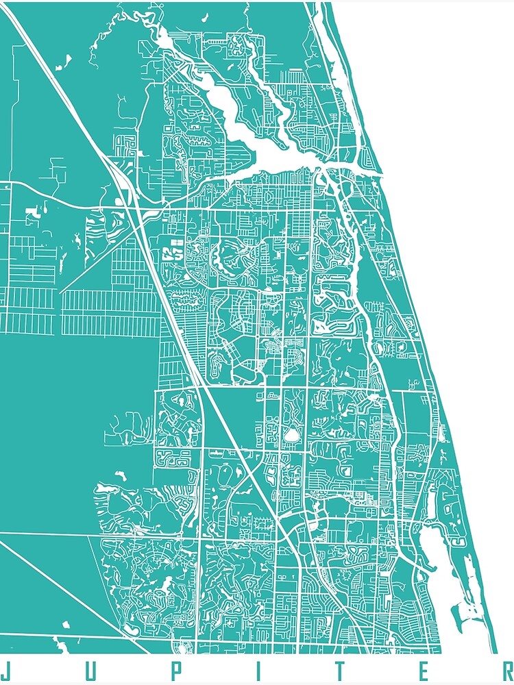Póster «Júpiter mapa florida turquesa» de mapsart | Redbubble