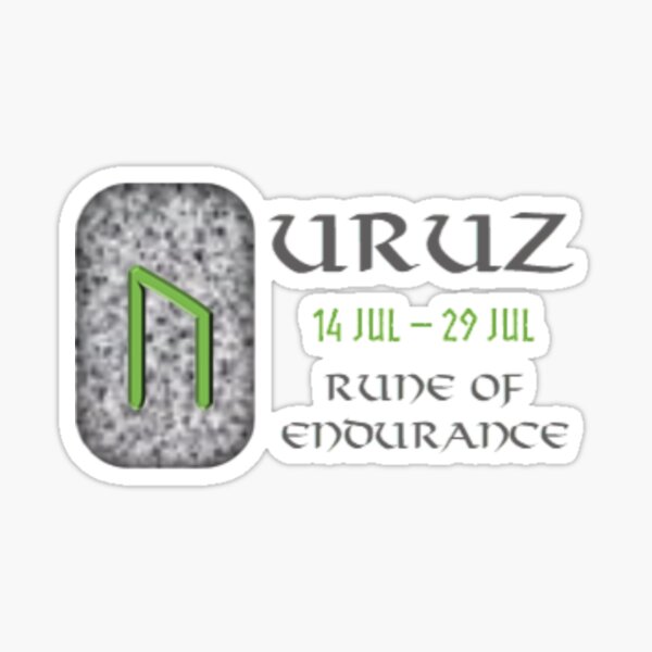 "Uruz Rune of Endurance" Sticker for Sale by Prints4Pagans | Redbubble
